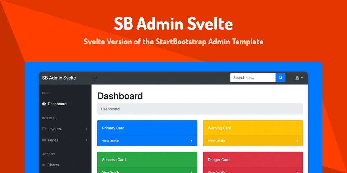 Sb Admin Svelte Svelte Version Of The Startbootstrap Admin Template Made With Svelte